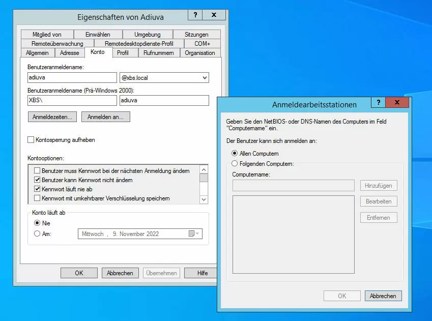 Anmelden an bestimmten PCs für Benutzer und Gruppen verweigern • XBS GmbH